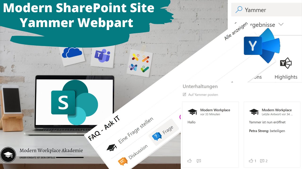 Modern SharePoint Site | 11 Yammer-Webpart für den gemeinsamen ...