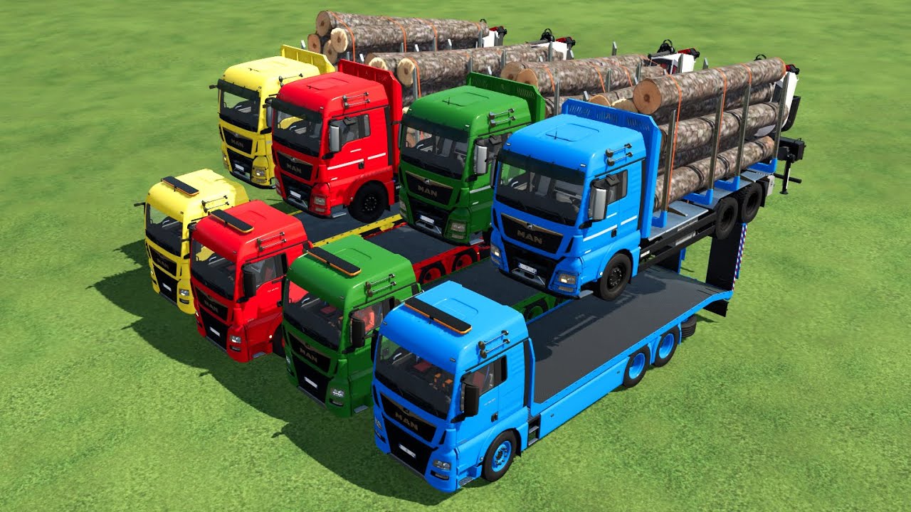 TRANSPORTING & LOADING LOGGING TRUCK TO GARAGE! FS 22 !! TRANSPORT OF ...
