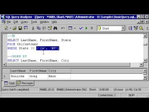 SQL SERVER Tutorial - T-SQL: IN Operator - YouTube