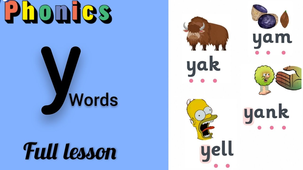 y words | Jolly phonics y sound Blending words | sound of y. - YouTube