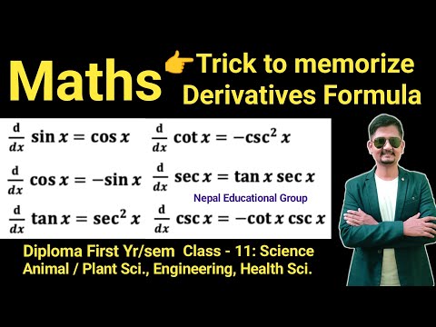 How to memorize derivative formula in maths easily - YouTube