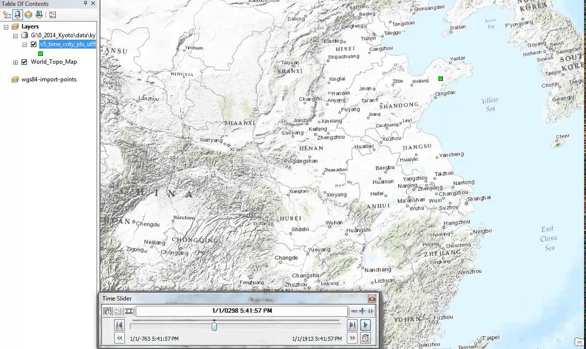 ArcMap 10.2 Time Enabled Datasets and Time Slider - YouTube