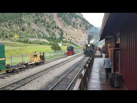 Georgetown loop 111 and 140 arrive into Silver Plume - YouTube