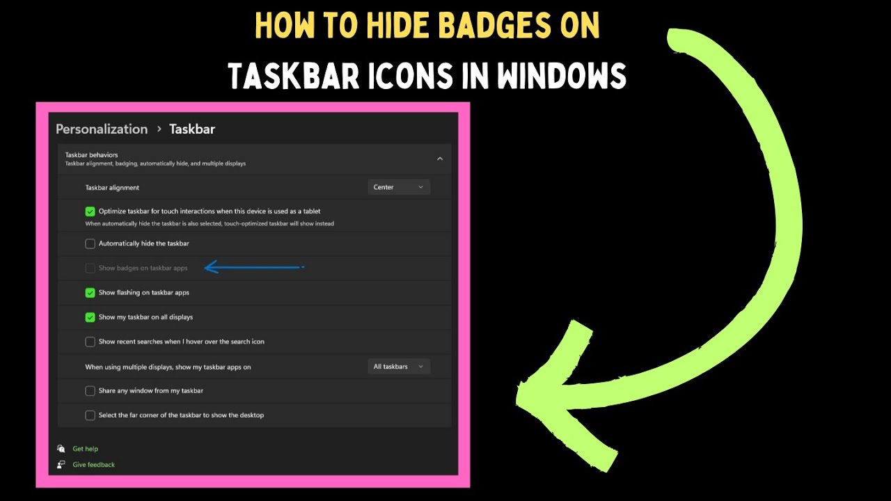 How to Hide Badges on Taskbar Icons in Windows 11 - YouTube
