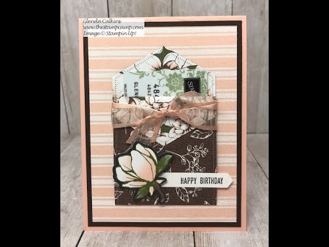 Stampin' Up! Stitched Nested Labels Dies Gift Card Holder - YouTube