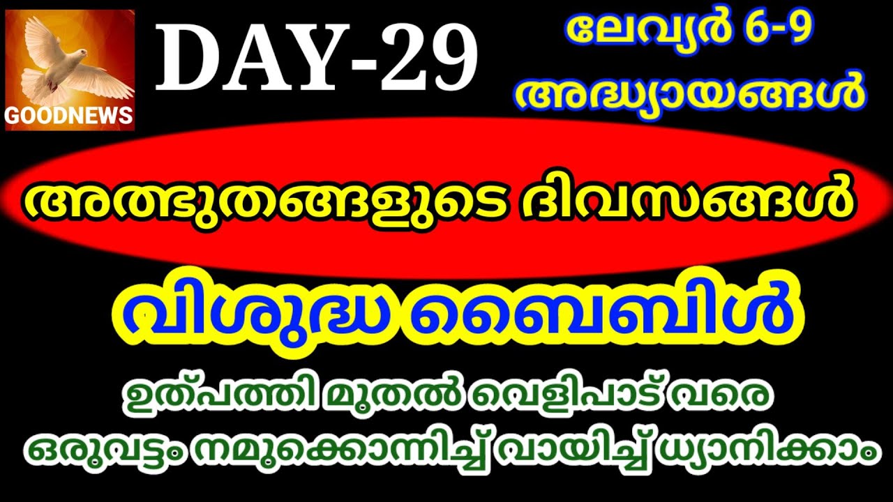#DAY29 #GOODNEWS #BIBLE READING #BIBLE IN YEAR #ലേവ്യർ അദ്ധ്യായങ്ങൾ 6-9 #DAILY BLESSING - YouTube