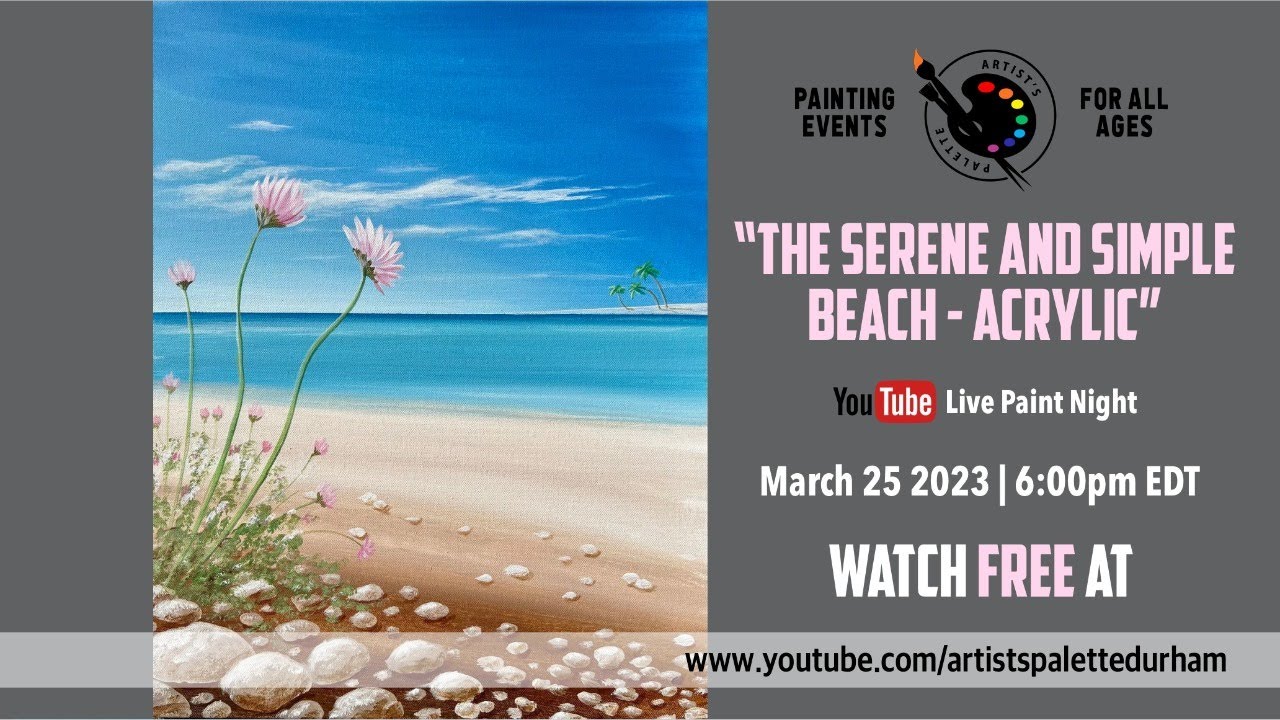 The Serene, Simple Beach - Acrylic | Live Painting Tutorial - Learn to ...