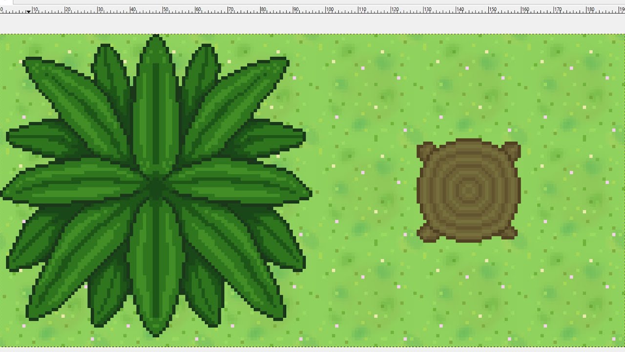 Making a Farming Game: Palm Tree Pixel Art - Slimewood Isle - YouTube