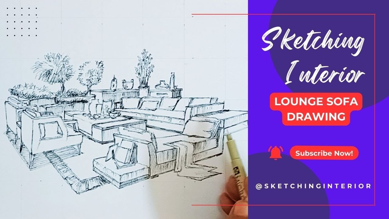 Mastering the Art: Drawing Tutorial of a Beautiful L-Shape Sofa for ...