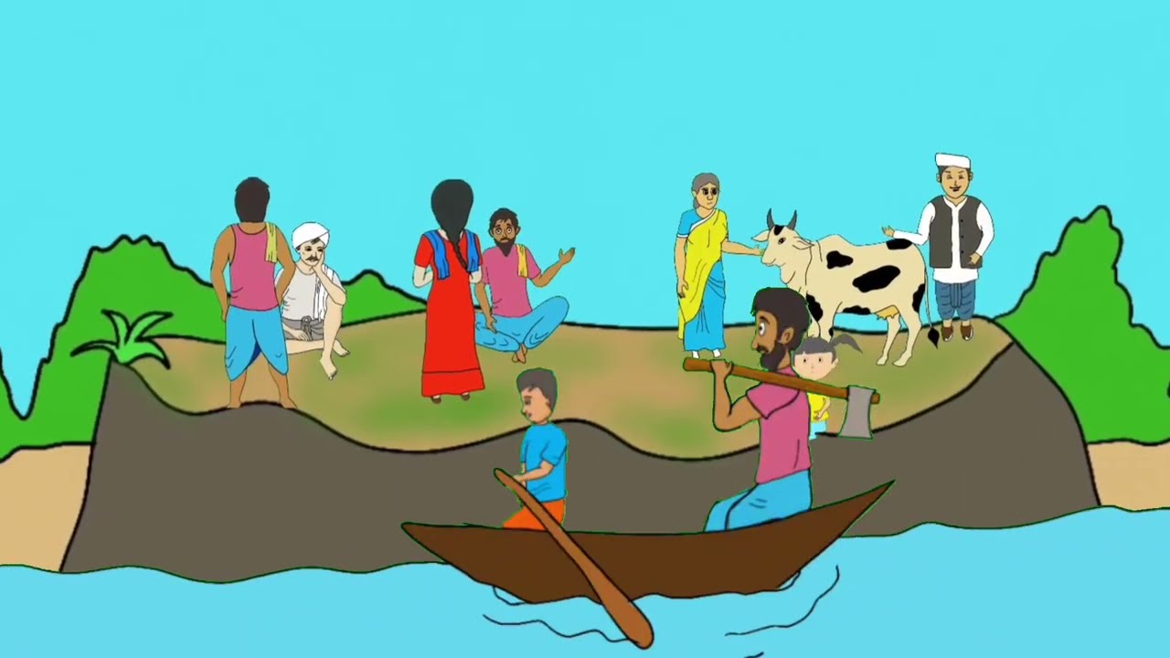 बाढ़ का संकट |Hindi Moral Story | Cartoon for kids - YouTube