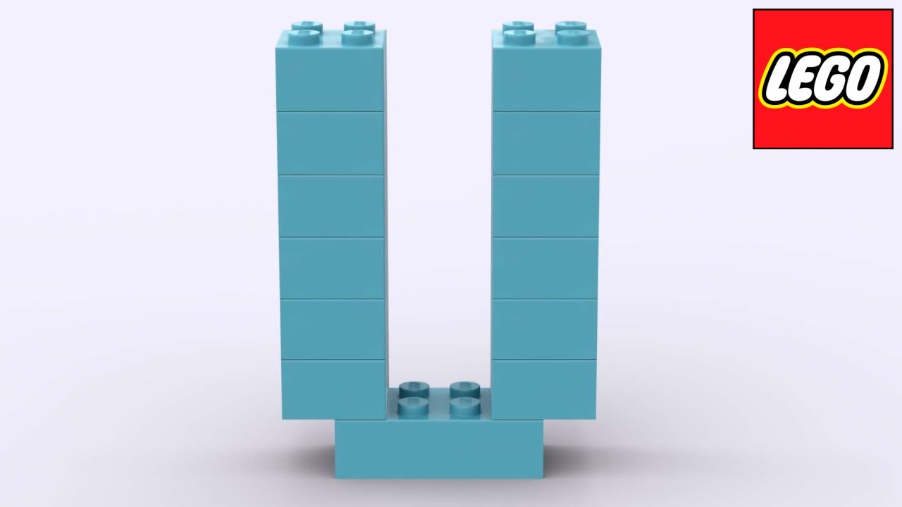 U Letter in Lego, easy building instructions - YouTube