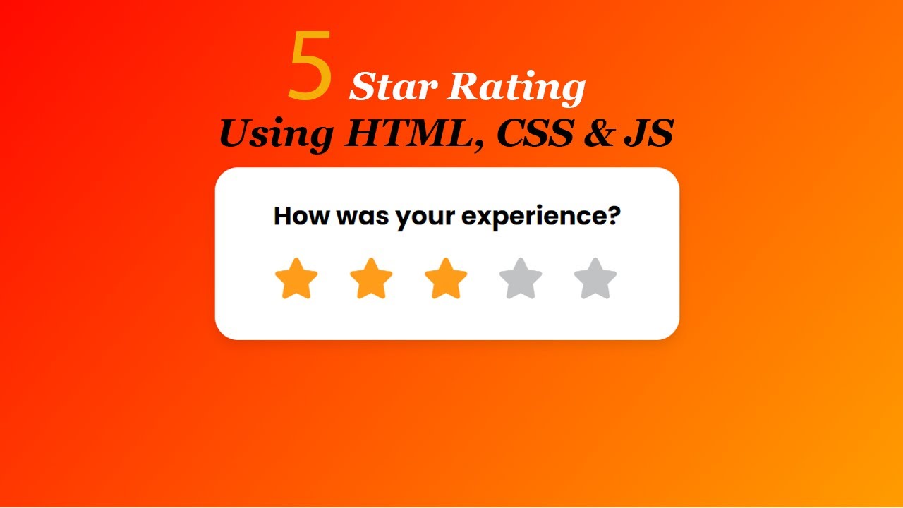 Star Rating System Using HTML, CSS & JavaScript | Rz Education - YouTube