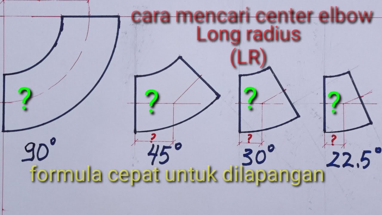 Cara mencari center elbow 90°,45°,30° dan 22,5° - YouTube