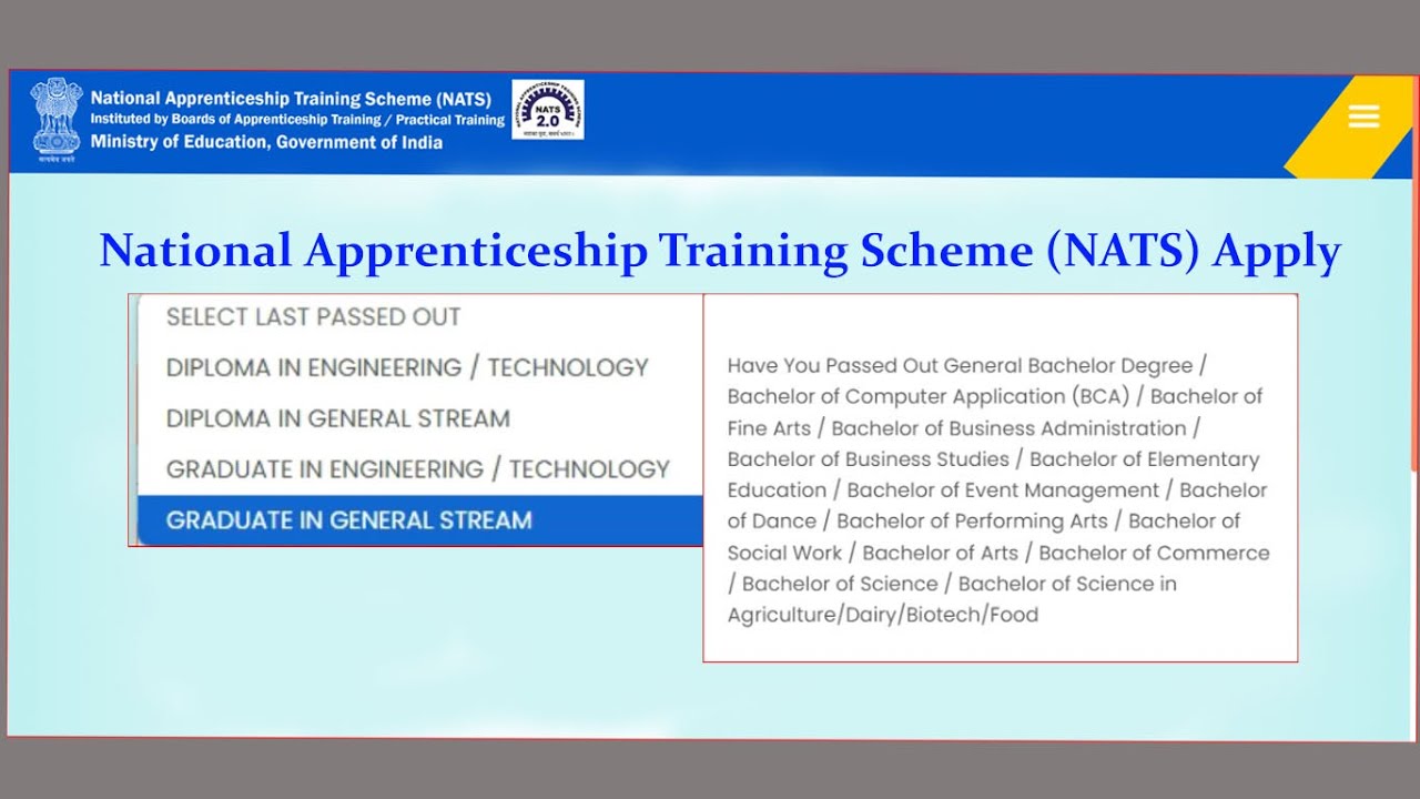 National Apprenticeship Training Scheme (NATS) Online Apply 2025 - YouTube