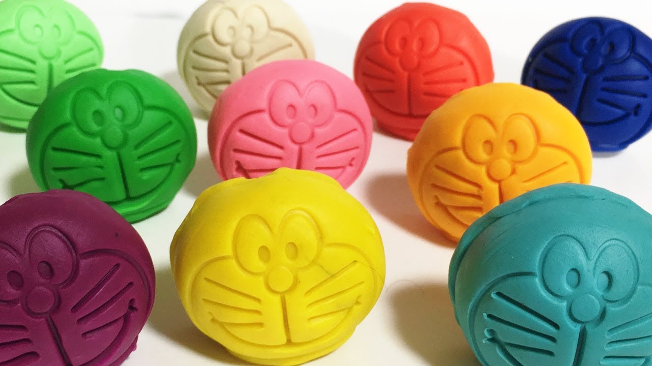 Learning Colors with Play Doh Doraemon for children toddlers - YouTube