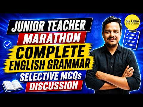 JUNIOR TEACHER ARTS MARATHON | Complete English Grammar | Selective MCQs Discussion | By-Shubham Sir