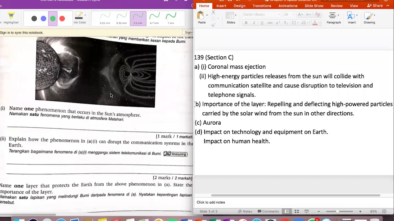 Form 3 Science Chapter 9 Space Weather Exercise Discussion part 2 - YouTube