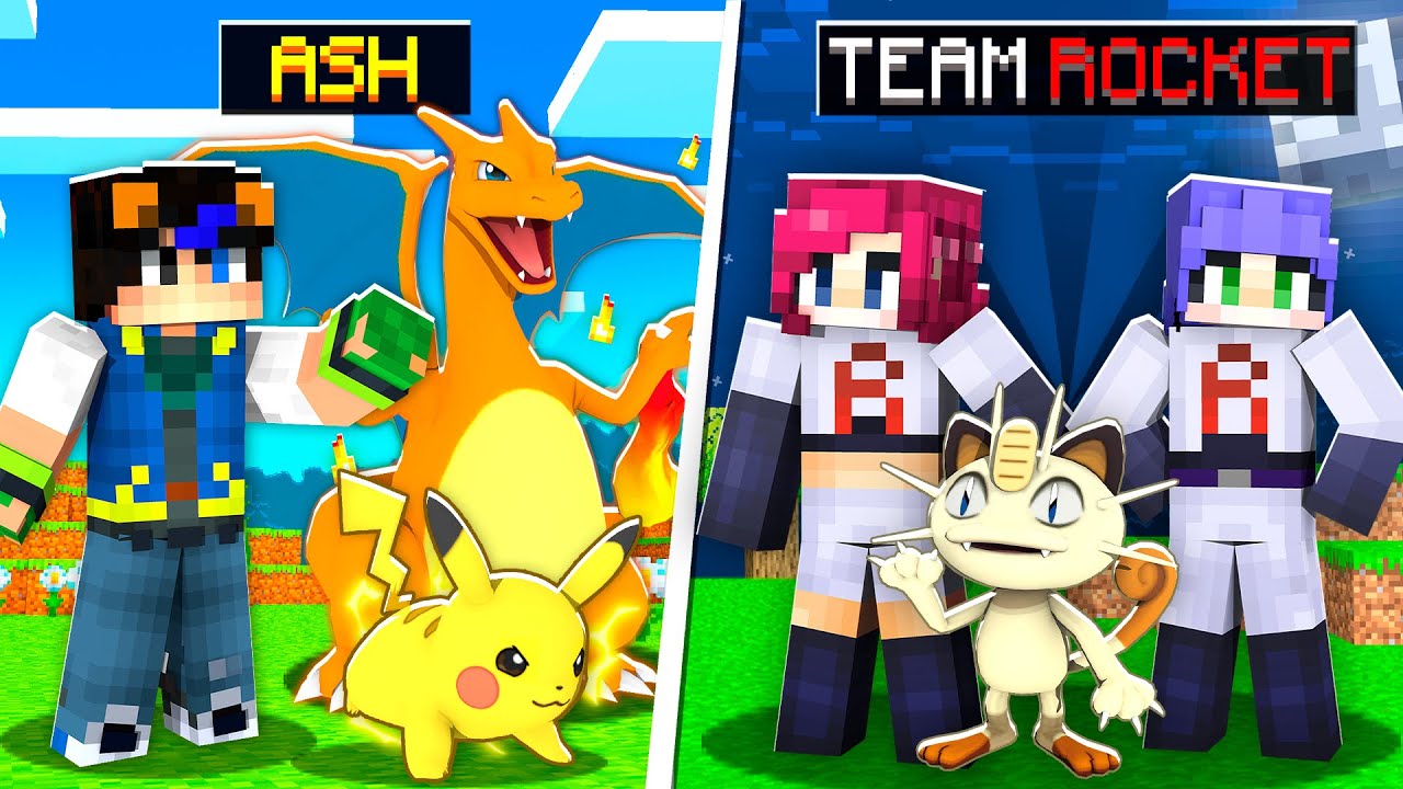 ASH KETECHUM VS TEAM ROCKET en MINECRAFT PIXELMON! - YouTube