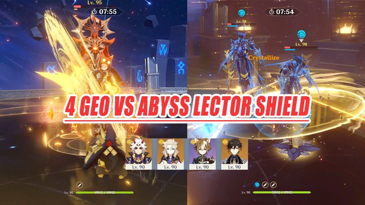 Itto C6 4 Geo vs Abyss Lector Shield Battle - 2.4 Floor 12 2nd Half No ...