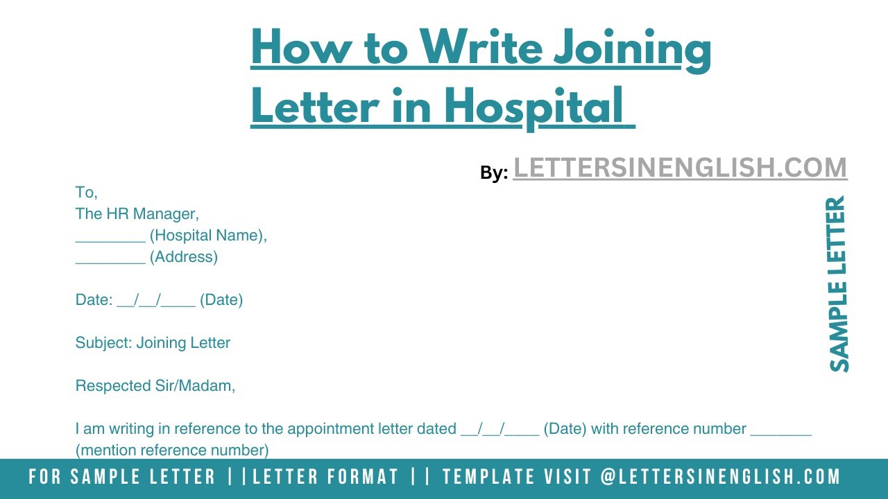How To Write Joining Letter In Hospital - Application for Joining ...