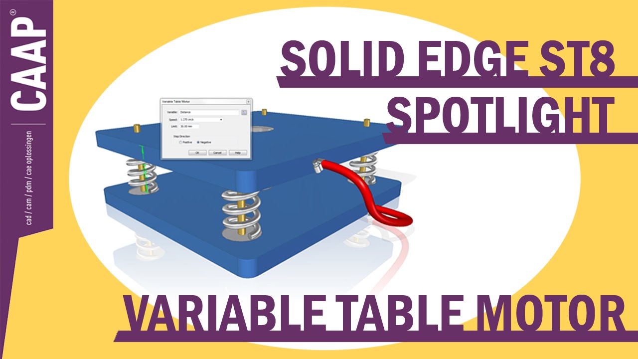 Solid Edge St8 Spotlight - Variable Table Motor - YouTube