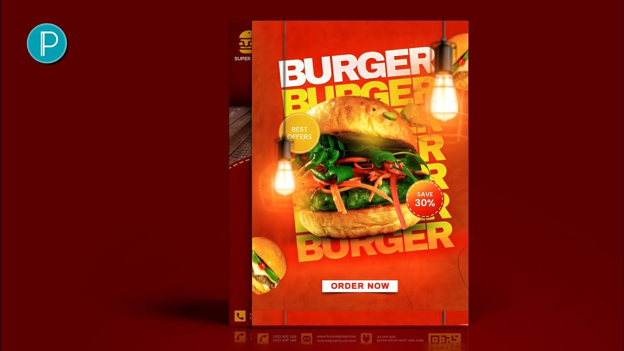 how to design a modern food poster using PixelLab - PixelLab Tutorial ...