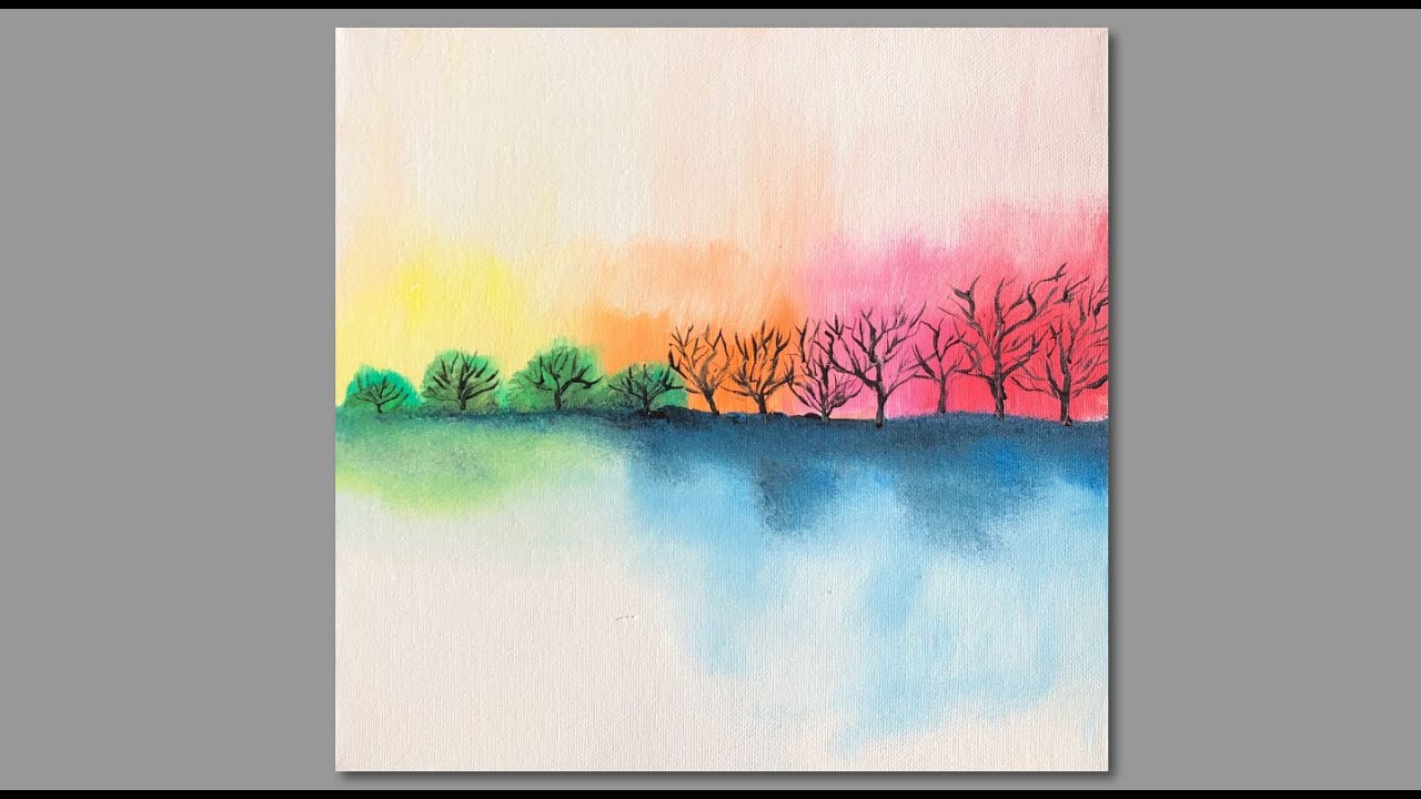 Abstract Acrylic Landscape Painting - YouTube