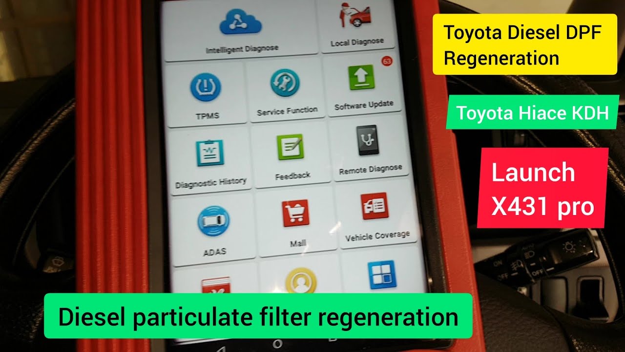 Toyota Diesel DPF Regeneration via Launch X431pro | Toyota Hiace KDH ...