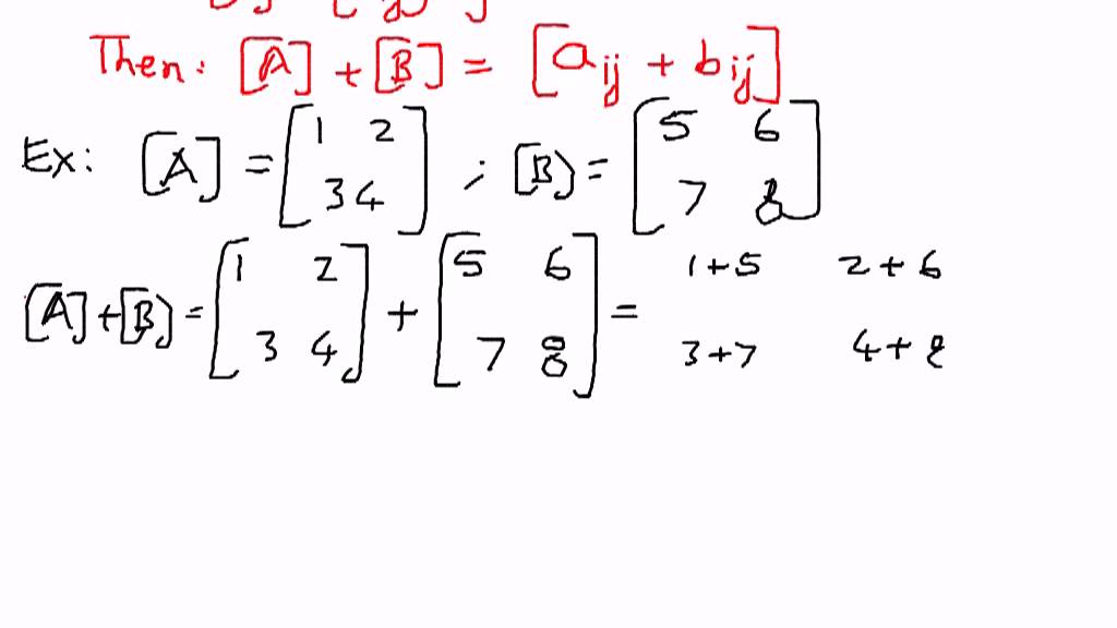 Operations with Matrices Matrix Addition - YouTube