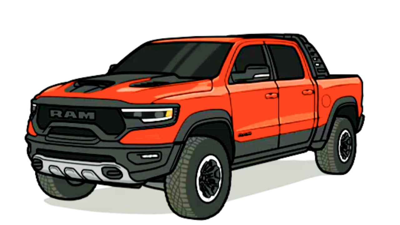 How To Draw Dodge Ram TRX Car - YouTube