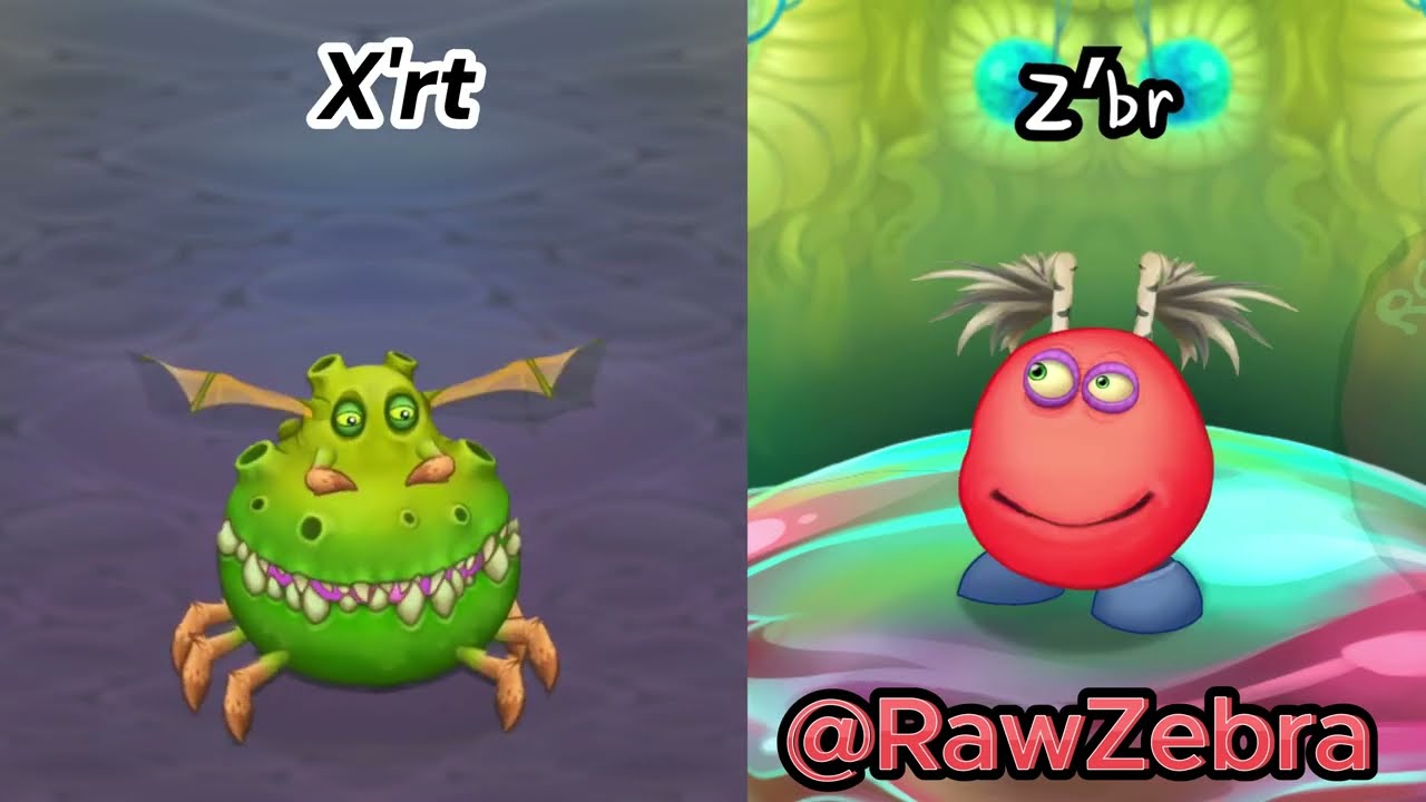 Regular Monsters Ethereal Workshop VS Raw Zebra Monsters (My Singing ...