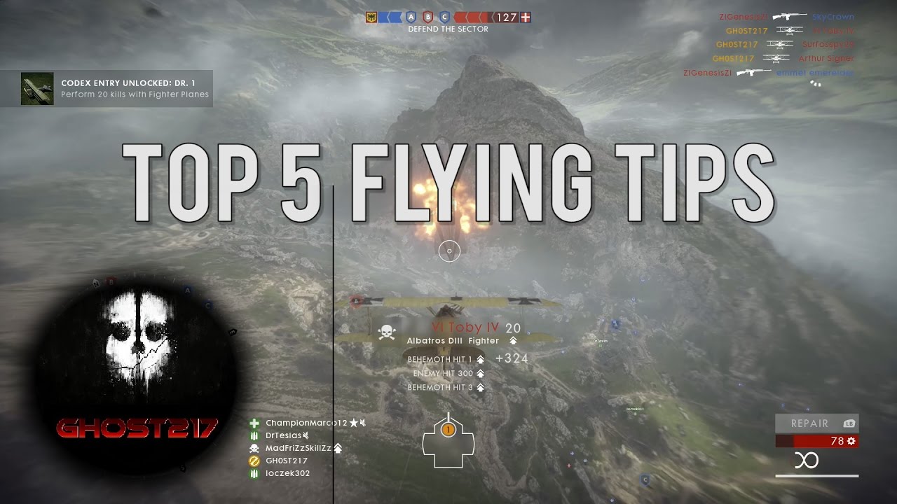 Top 5 Flying Tips In BF1- Battlefield 1 Pilot Gameplay - YouTube