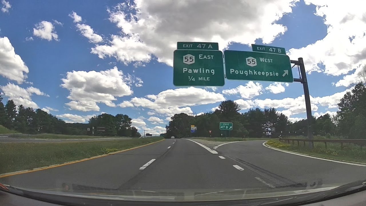 (6) Taconic State Parkway --Exit 54 to Exit 45-- southbound - YouTube