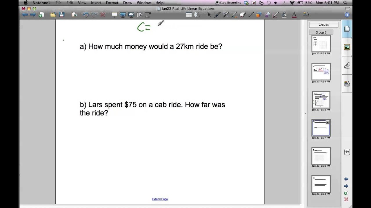 Real Life Linear Functions Youtube