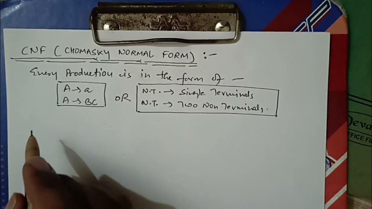 lec 3.6 TOC | CFG into CNF with example | Chomsky Normal Form - YouTube