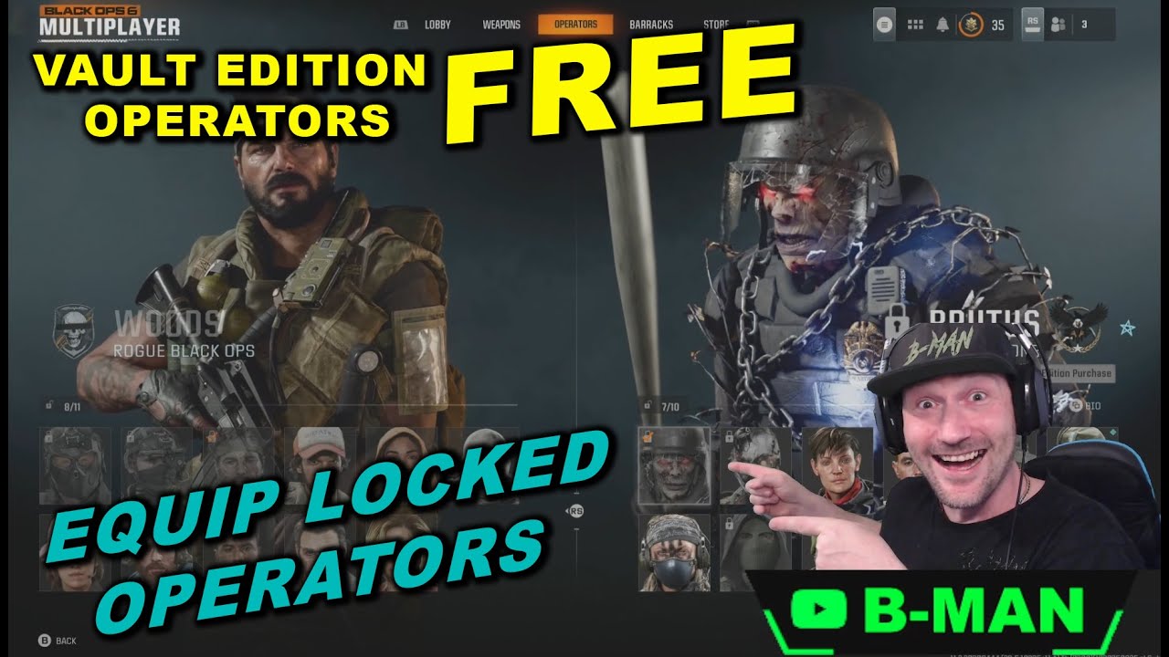 BO6 Glitch: FREE VAULT EDITION OPERATORS: bo6 glitch to Equip locked ...