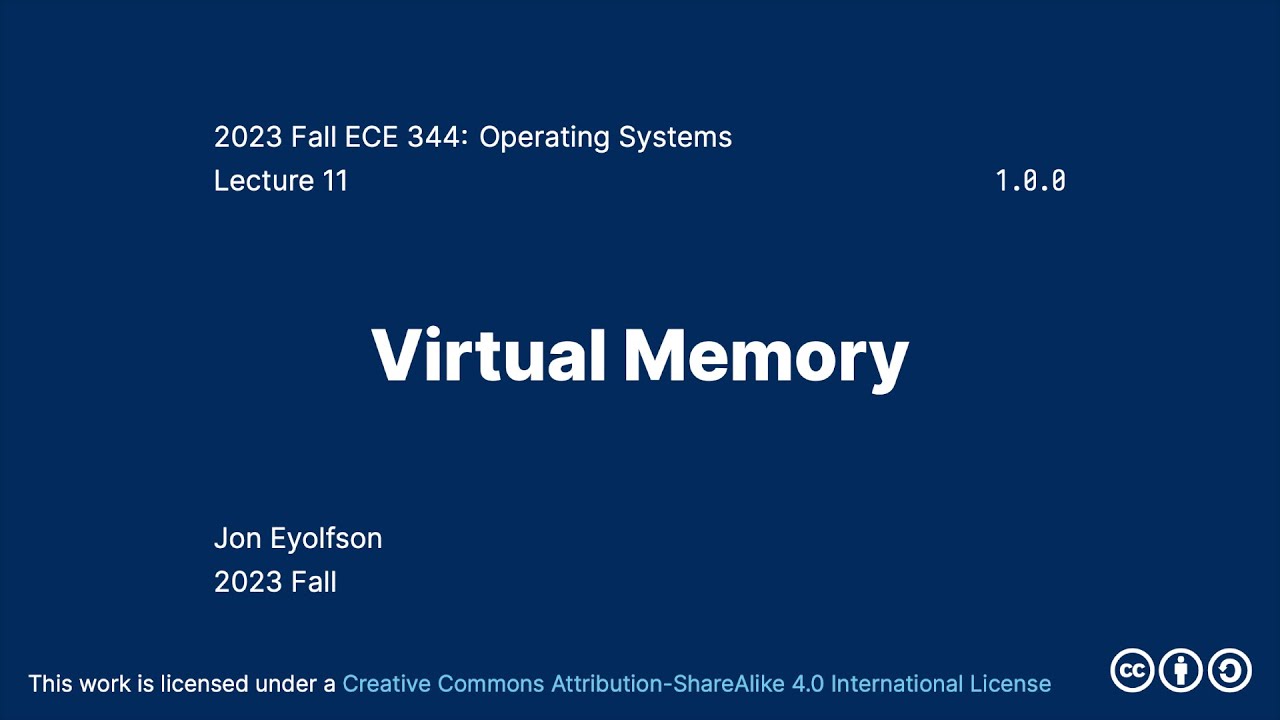 Virtual Memory (2023 Fall ECE 344 Section 1) - YouTube