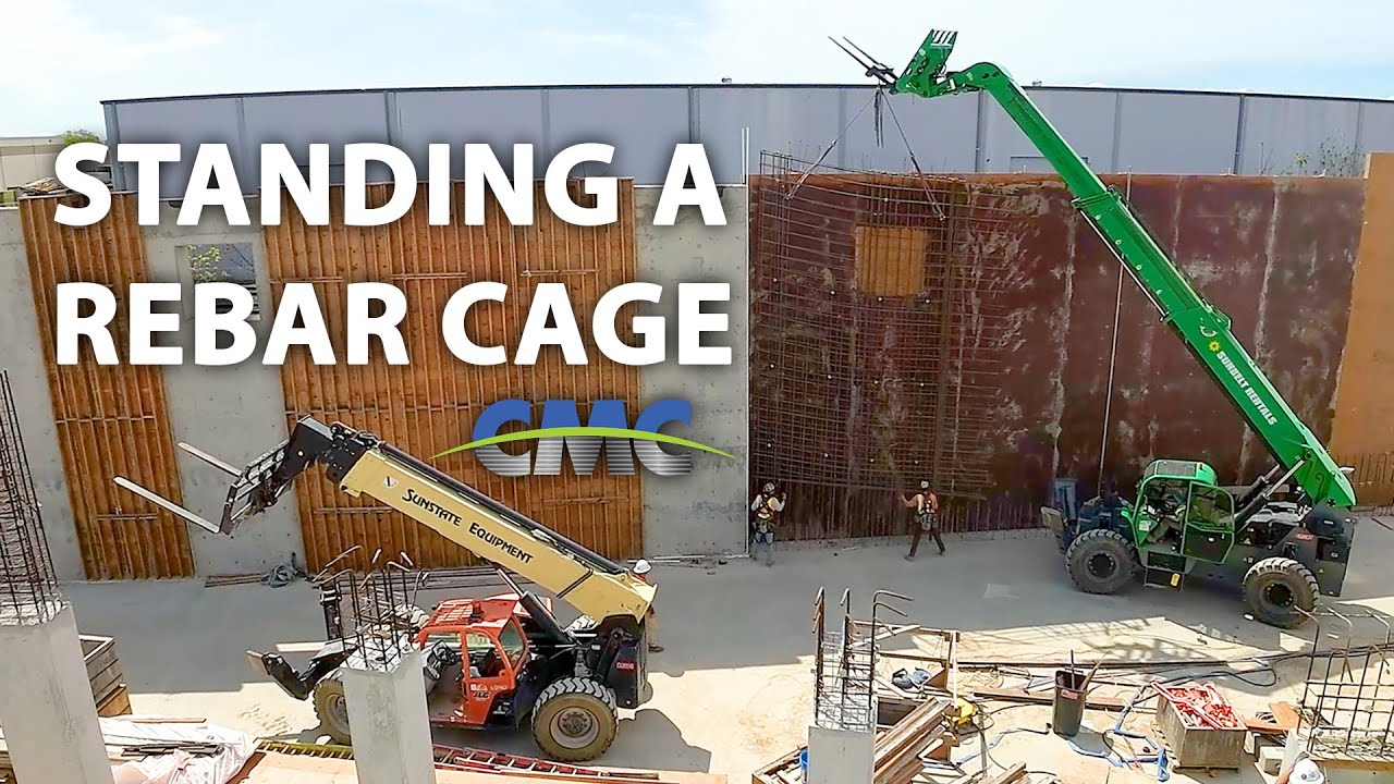How to properly stand a massive rebar cage - YouTube