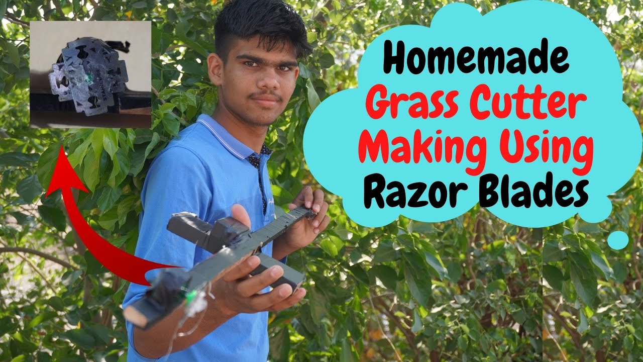 How To Make Grass Cutting Machine At Home | Homemade Grass Cutter ...