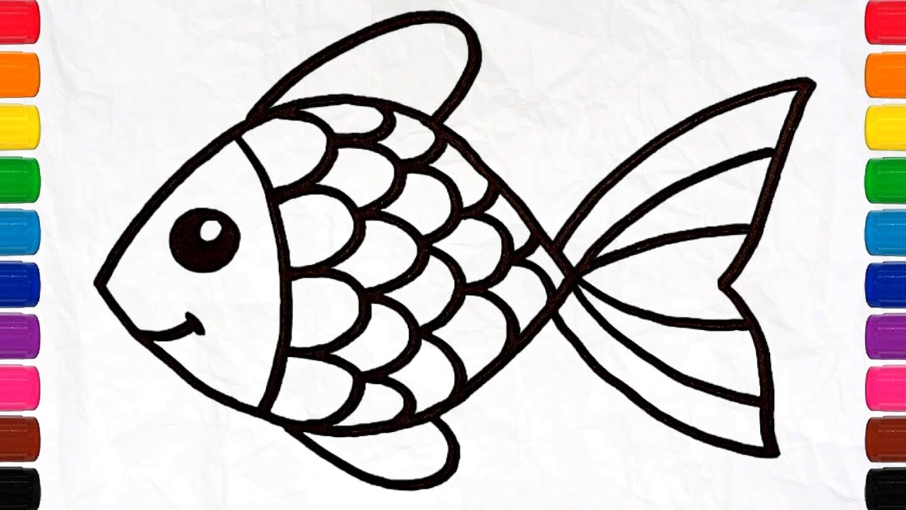 How to Draw a Fish Step by Step | Drawing for Kids | Cute Fish Drawing ...
