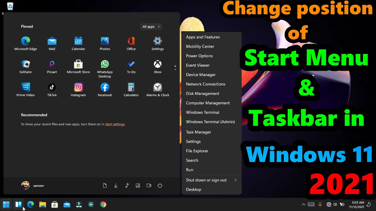 How To Customize Start Menu And Taskbar In Windows 11 2021 - YouTube