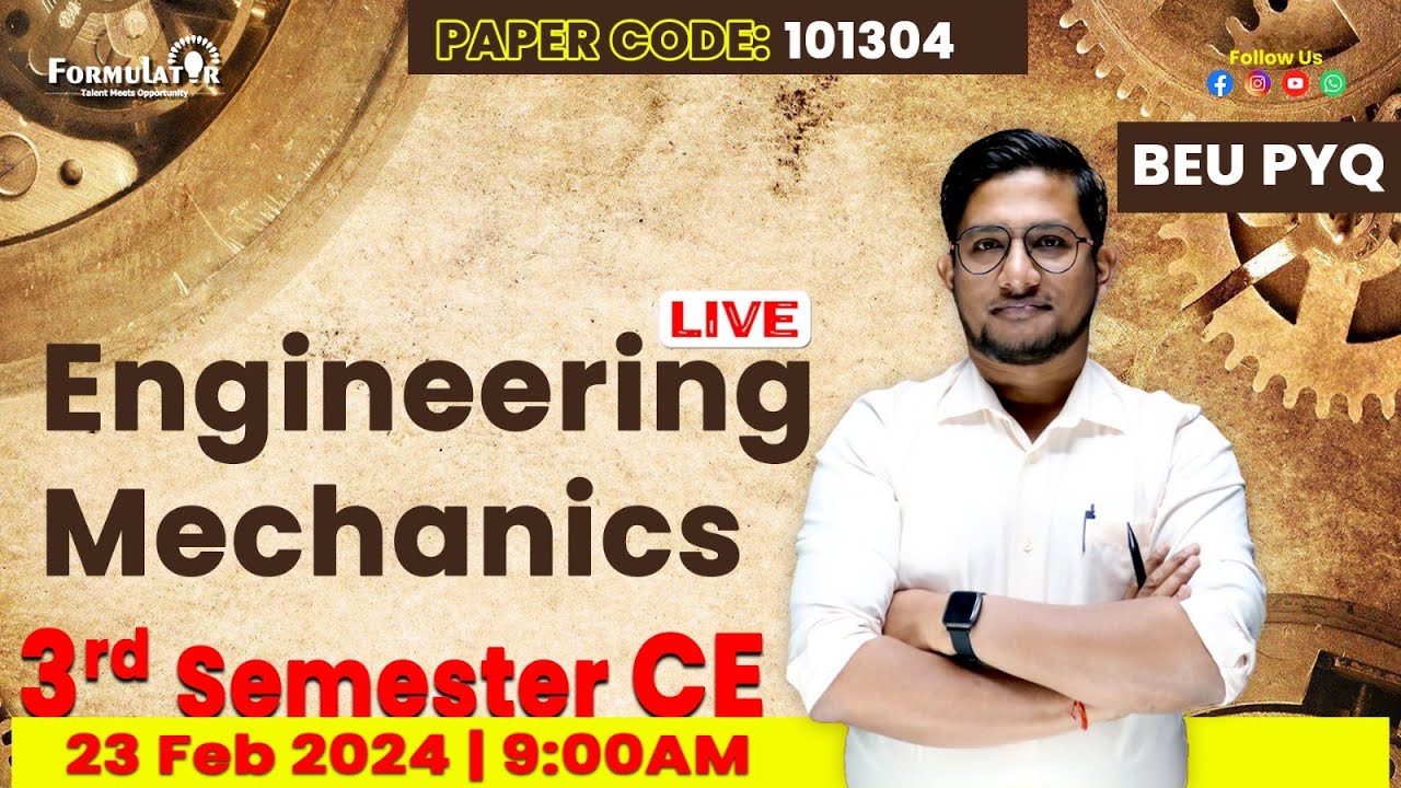 BEU PYQ-2022 Engineering Mechanics #beu #pyq #biharengineering #civil #civilengineering - YouTube