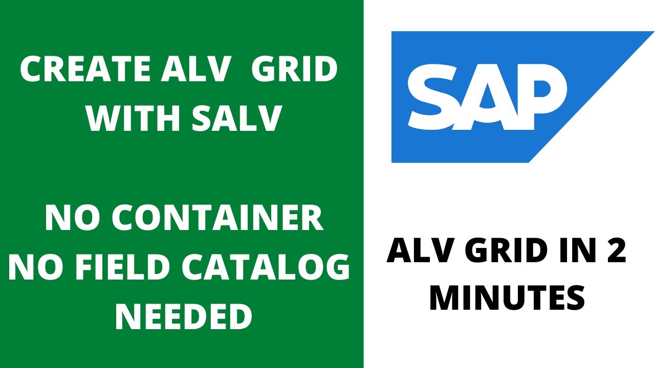 How To Use SALV in Reports | Report Quick Development Series EP 01 ...