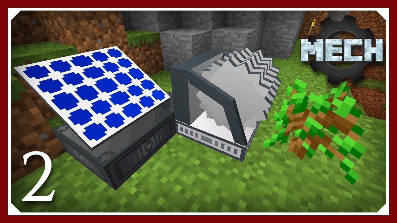 Minecraft Mechanization E02: Tree Feller, Solar Panel & Growth ...