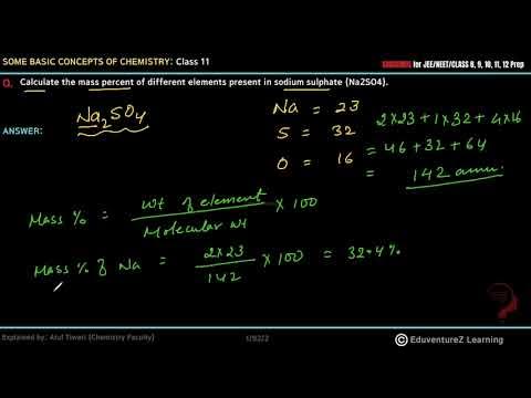 Calculate the mass percent of different elements present in sodium sulphate (Na2SO4). - YouTube