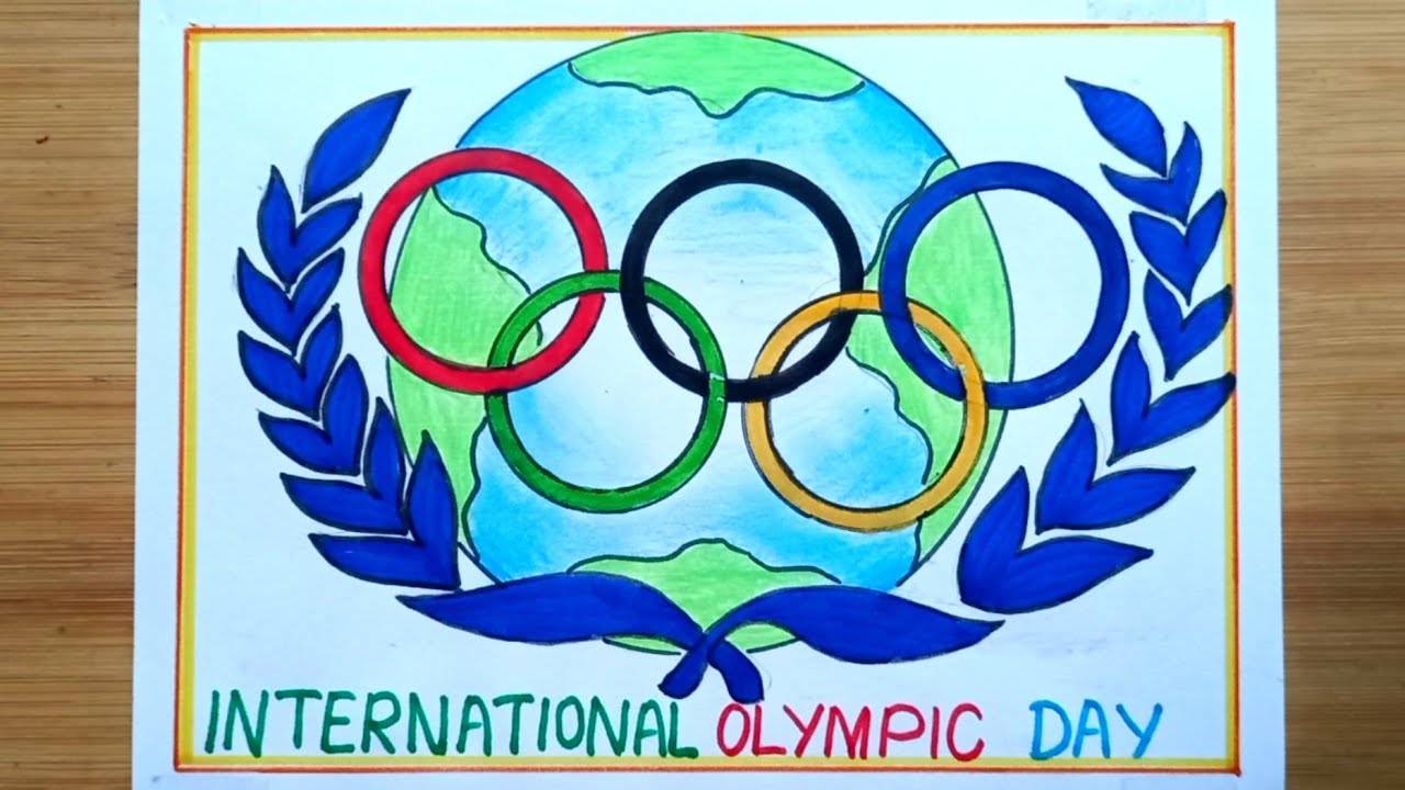 International Olympic Day Drawing/ Olympic Day Poster Drawing/How To ...