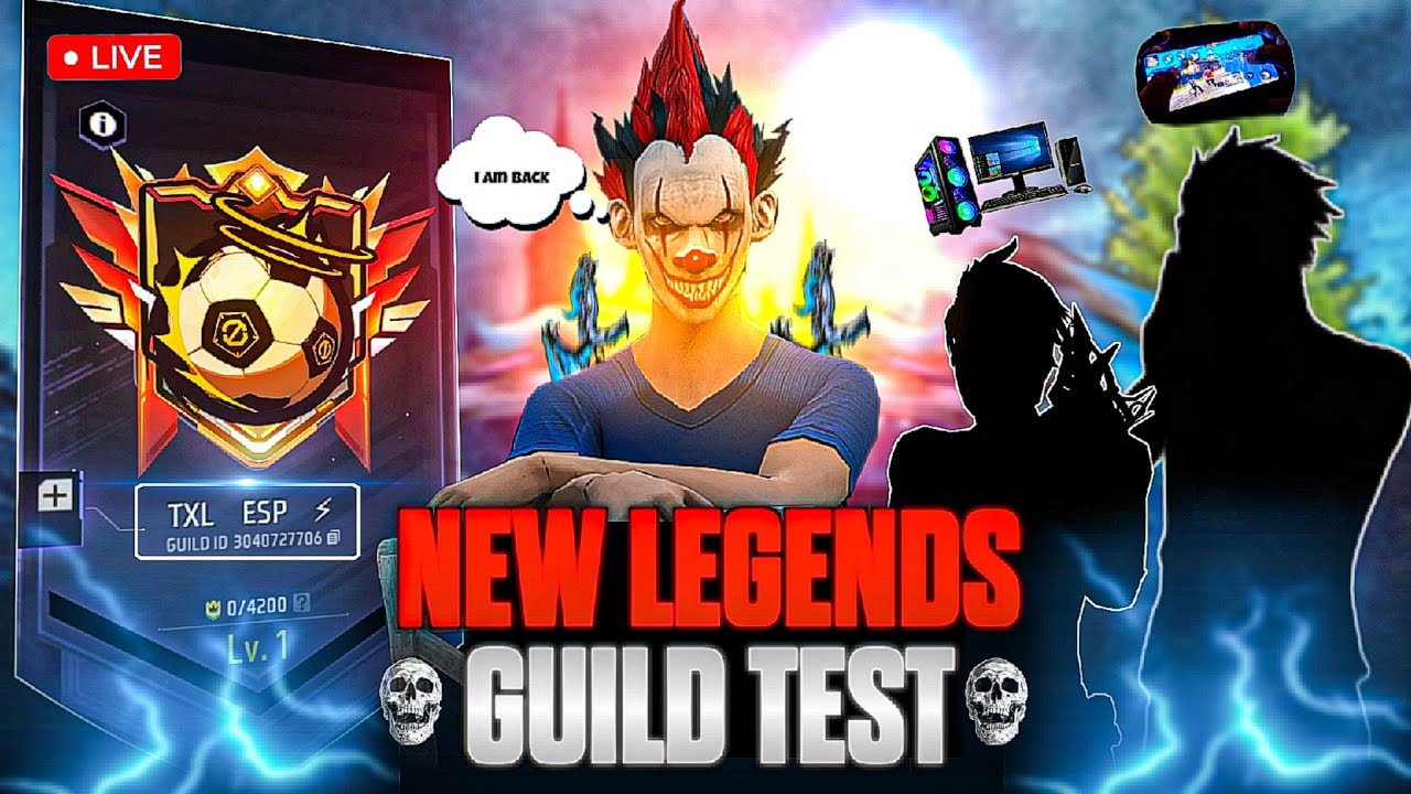 FF LIVE GUILD TEST 1 VS 2 | FREE FIRE LIVE GUILD TEST | LIVE GUILD ...