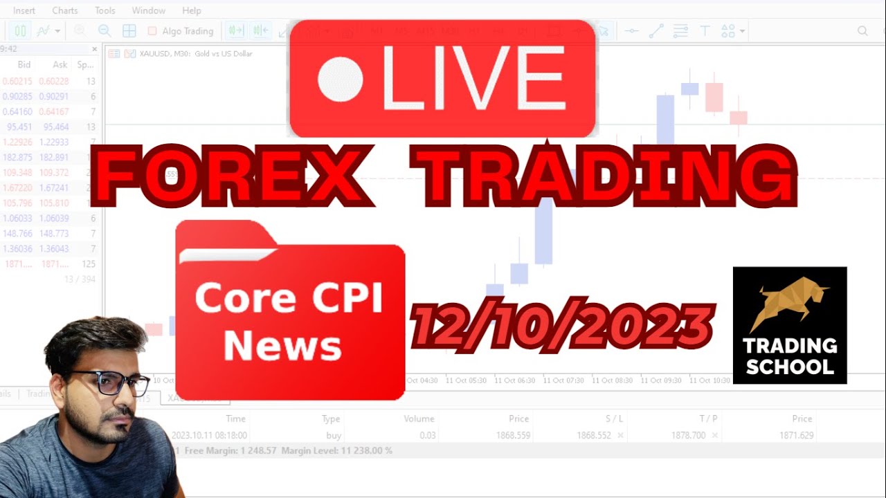 🔴Live Forex Treading |Core CPI | 12/10/2023 | Trading School | # ...
