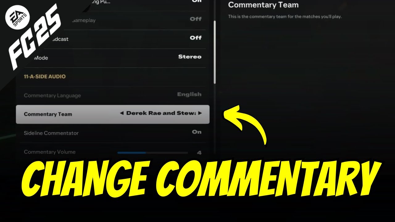 How to Change Commentary in EA FC 25 PC - YouTube
