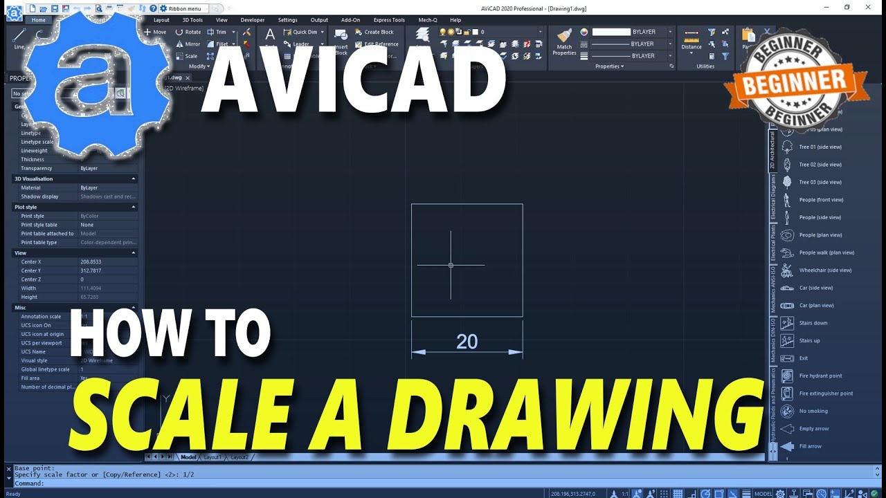 Avicad How To Scale A Drawing - YouTube